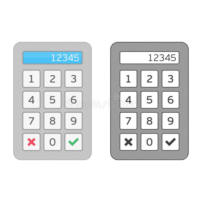 Vec keypad entry. stock vector. Illustration of machine - 212426653