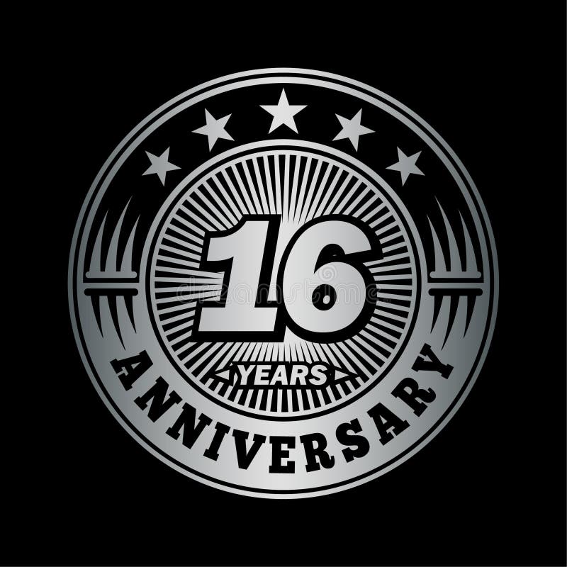 16 Years Anniversary Celebration. 16th Anniversary Logo Design. Sixteen ...