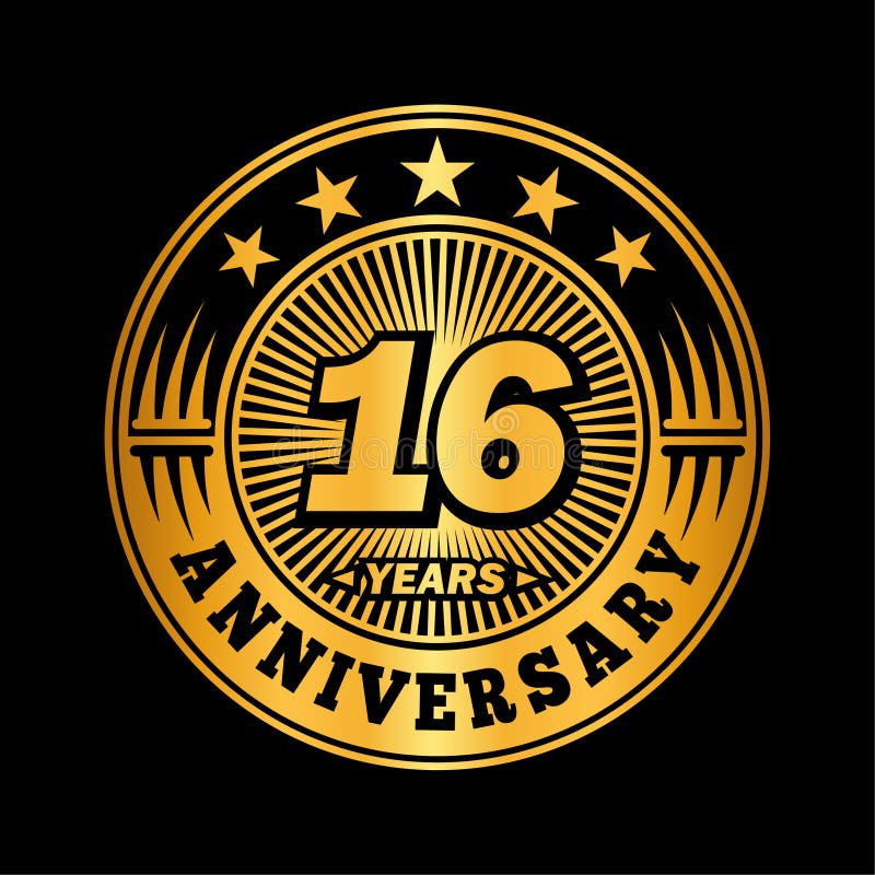 16 Years Anniversary Celebration. 16th Anniversary Logo Design. Sixteen ...