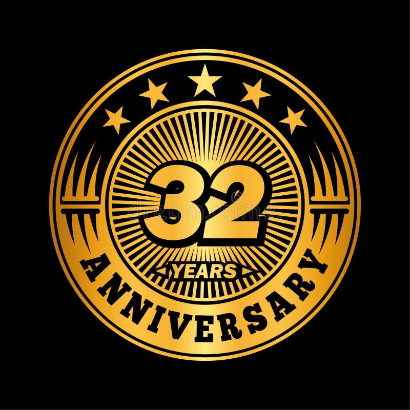 32 Years Anniversary Celebration. 32nd Anniversary Logo Design. 32years ...