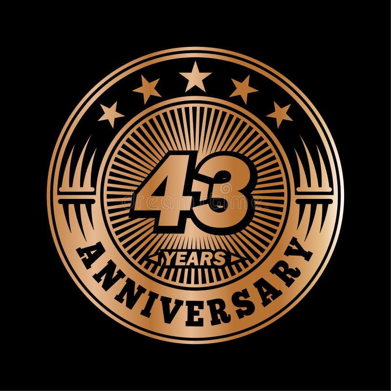 43 Years Anniversary Celebration. 43rd Anniversary Logo Design. 43years ...