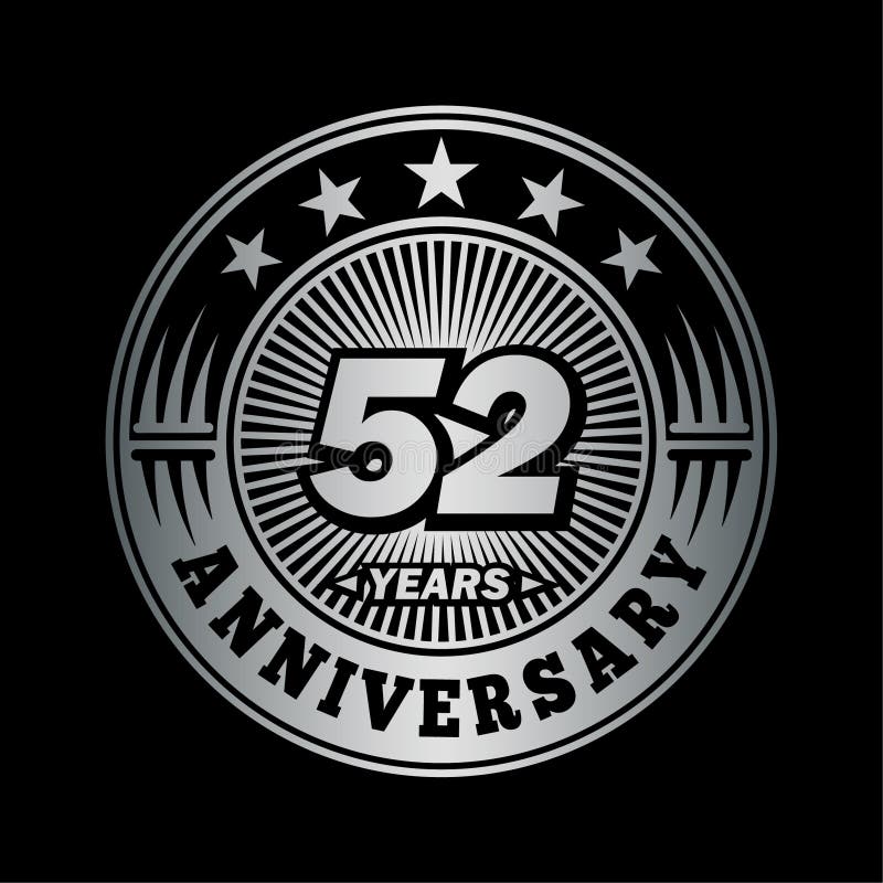 52 Years Anniversary Celebration. 52nd Anniversary Logo Design. 52years ...