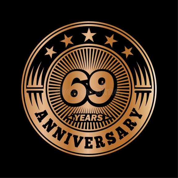 69 Years Anniversary Celebration. 69th Anniversary Logo Design. 69years ...