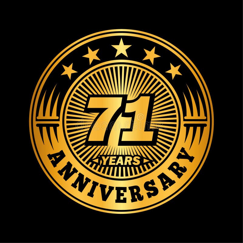 Happy 71st Birthday, Colorful Vector Illustration Greeting Card Stock ...