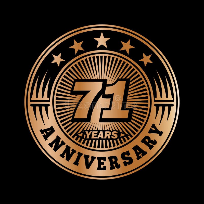 71 Years Anniversary Celebration. 71st Anniversary Logo Design. 71years ...