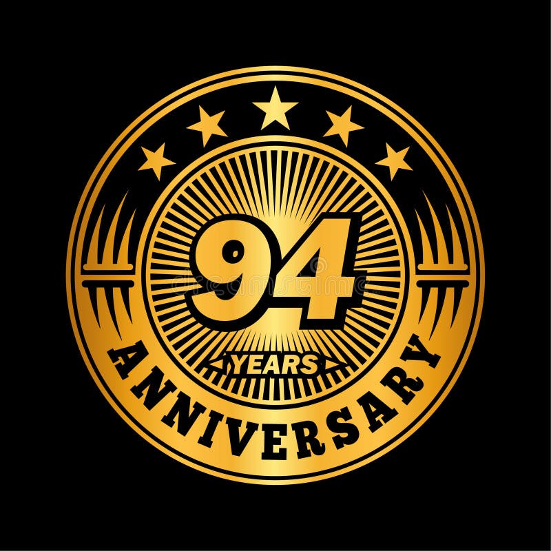 94 Years Anniversary Celebration. 94th Anniversary Logo Design. 94years ...