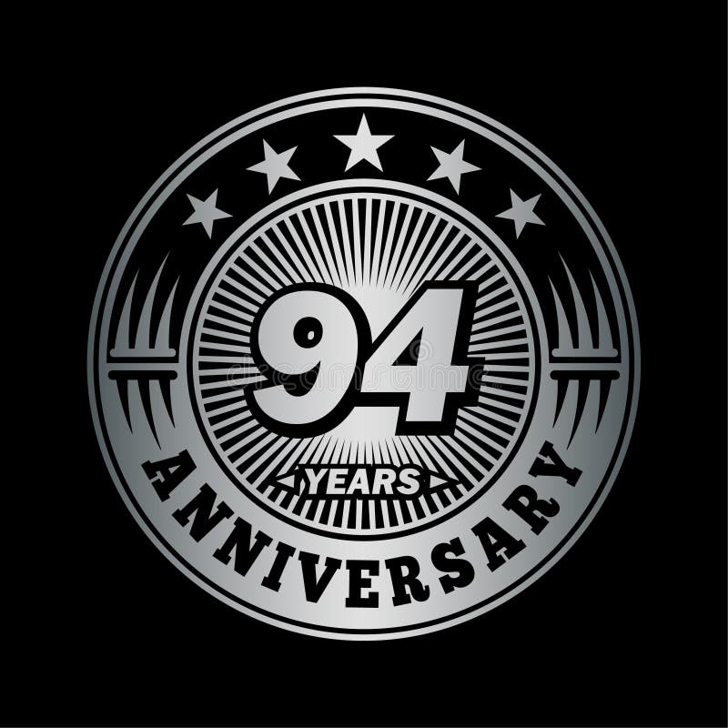 94 Years Anniversary Celebration. 94th Anniversary Logo Design. 94years ...