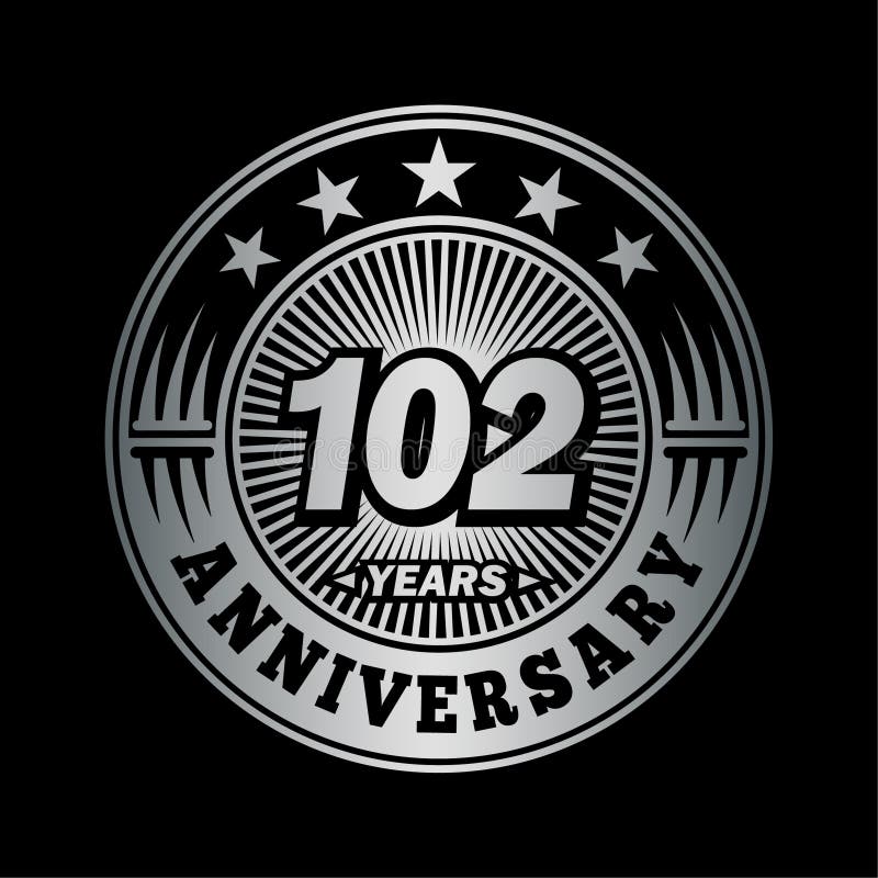 102 Years Anniversary Celebration. 102nd Anniversary Logo Design ...