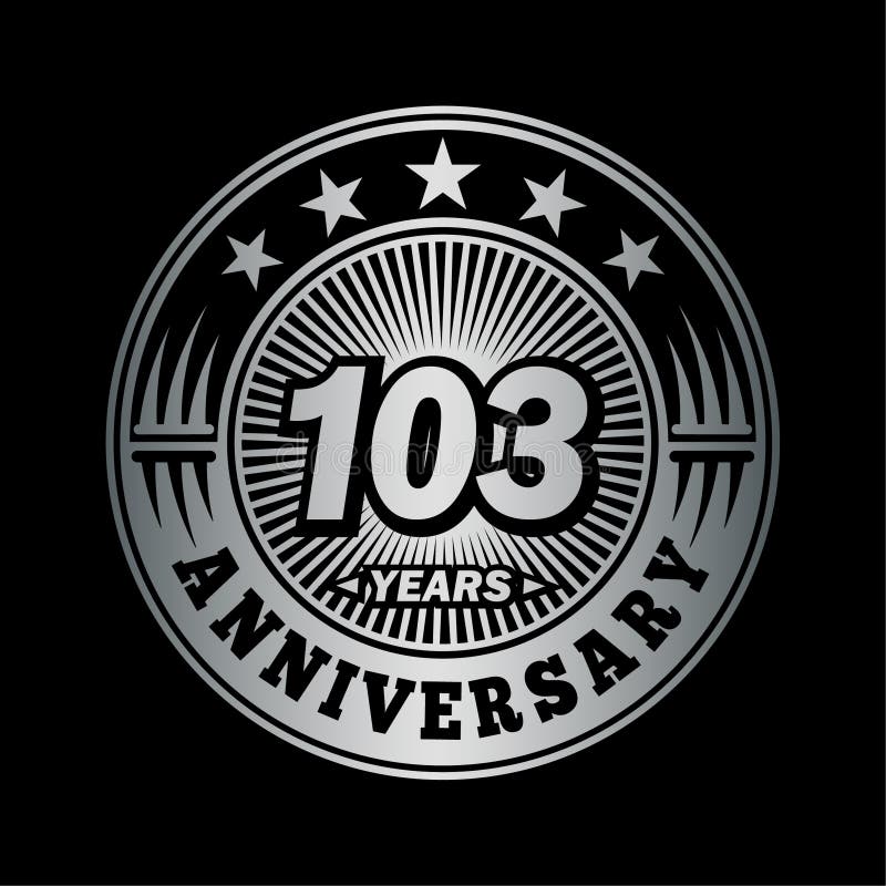 103years Anniversary Logo Template. 103rd Vector and Illustration ...