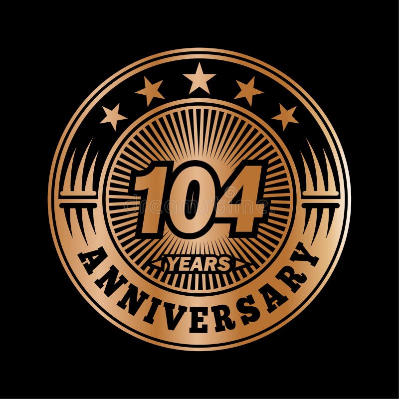 104 Years Anniversary Celebration. 104th Anniversary Logo Design ...