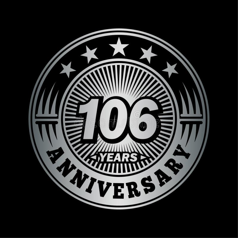 106 Years Anniversary Celebration. 106th Anniversary Logo Design ...