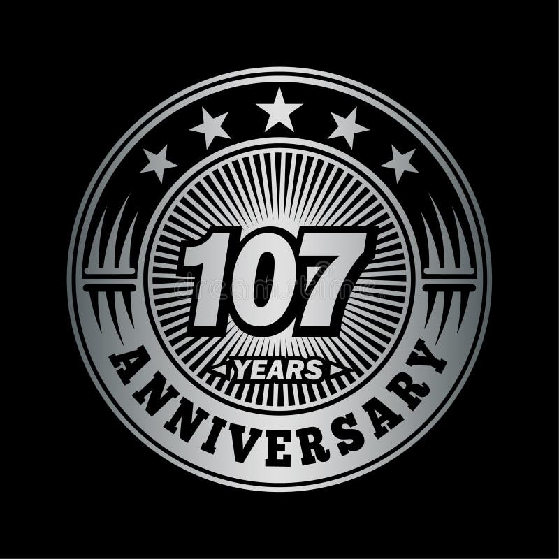 107 Years Anniversary Celebration. 107th Anniversary Logo Design ...
