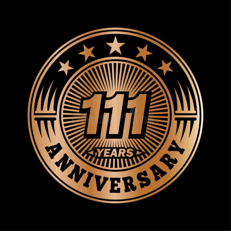 111th Anniversary. Golden and Silver Lines Vector. Stock Vector ...