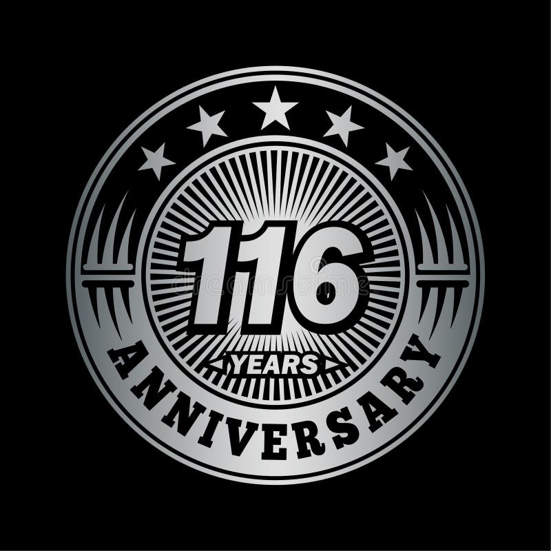 116 Years Anniversary Celebration. 116th Anniversary Logo Design ...