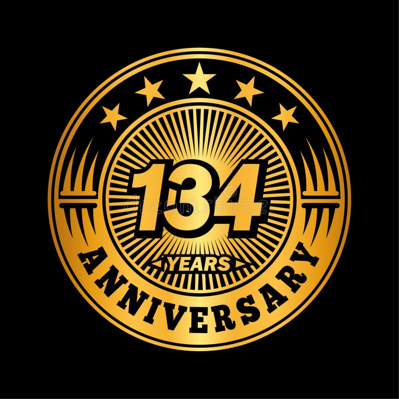 134 Years Anniversary Celebration. 134th Anniversary Logo Design ...