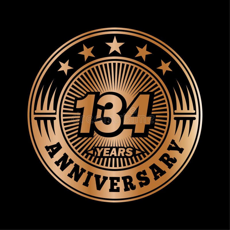 134 Years Anniversary Celebration. 134th Anniversary Logo Design ...