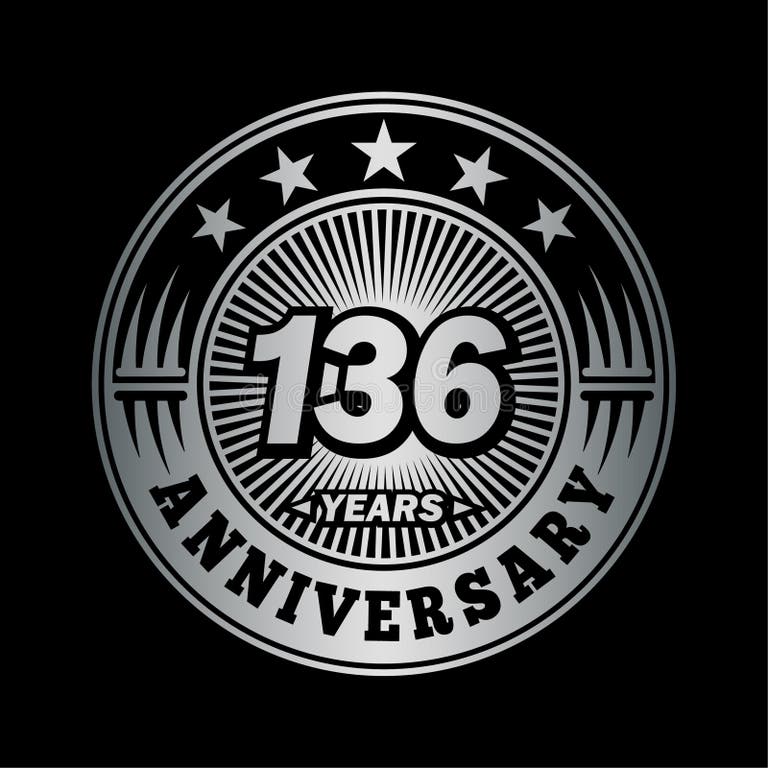 136 Years Anniversary Celebration. 136th Anniversary Logo Design ...