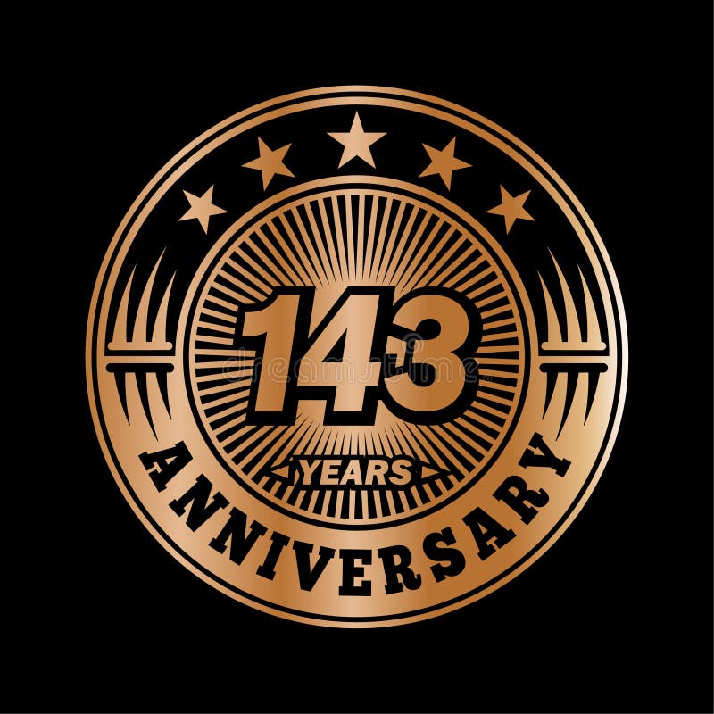 143 Years Anniversary Celebration. 143rd Anniversary Logo Design ...