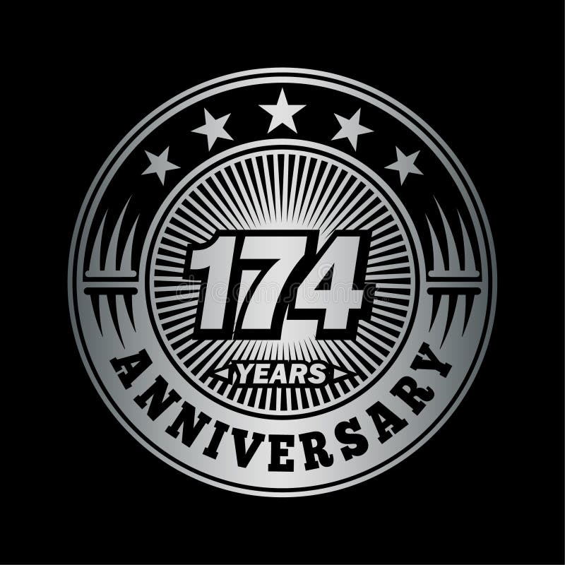 174 Years Anniversary Celebration. 174th Anniversary Logo Design ...