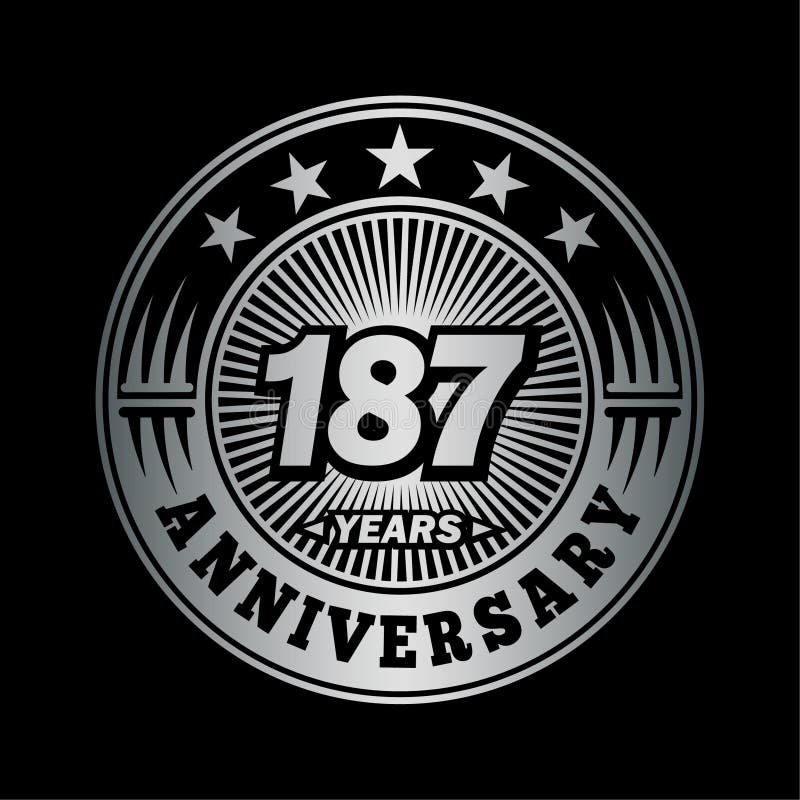187 Years Anniversary Celebration. 187th Anniversary Logo Design ...