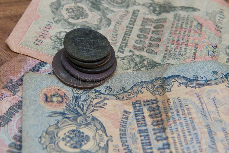 Vecchi Monete E Soldi La Russia Imperiale Immagine Stock - Immagine di ...