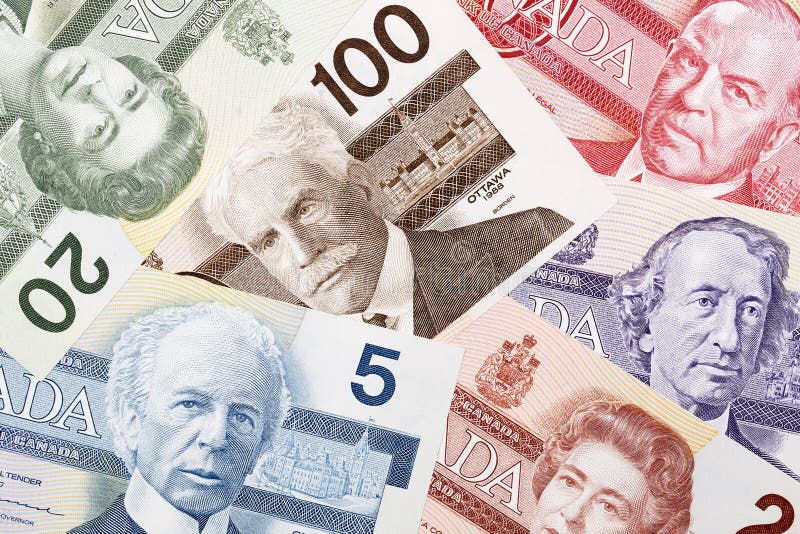 Soldi canadesi, un fondo immagine stock. Immagine di soldi - 119130937