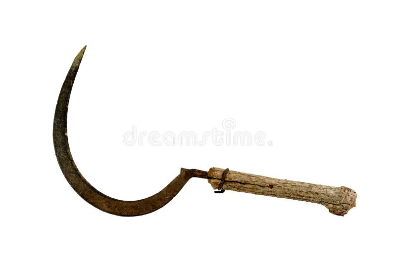Vecchia falce arrugginita immagine stock. Immagine di mano - 9319189
