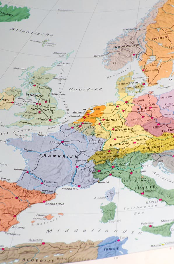 Mappa Dell'Europa Occidentale Immagine Stock - Immagine di colorato ...