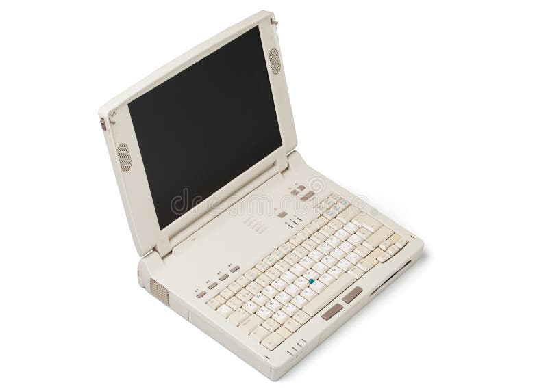 Personal Computer Vecchio Isolato Su Fondo Bianco Immagine Stock ...