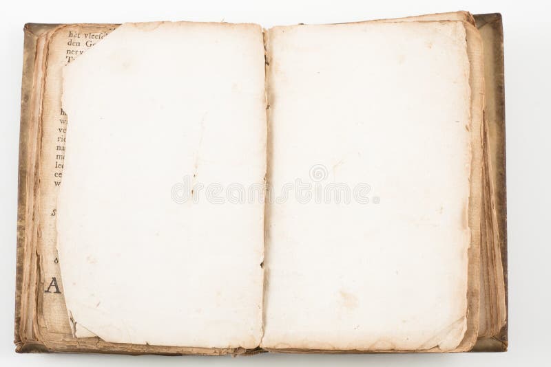 Libro Aperto Del Vecchio Spazio in Bianco Immagine Stock - Immagine di ...