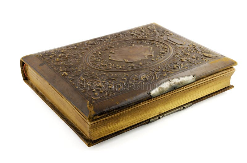 Vecchio Libro Antico Isolato Su Bianco Fotografia Stock - Immagine di ...