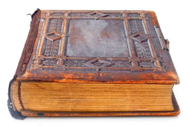 Un Singolo Libro Rilegato in Pelle Antica E Un Disco Rigido Fotografia ...