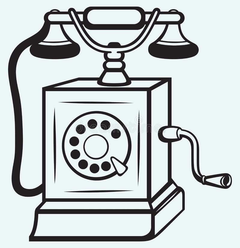 Vecchio telefono d'annata illustrazione vettoriale. Illustrazione di ...
