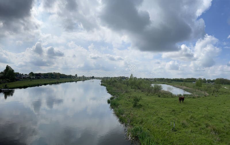 The Vechte River and the City of Emlichheim Stock Photo - Image of ...