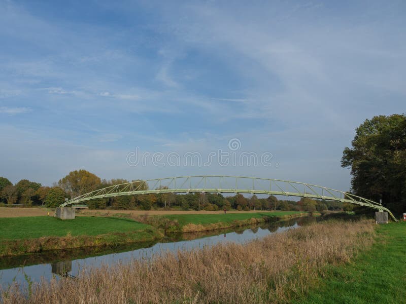 The Vechte River and the City of Emlichheim Stock Image - Image of ...