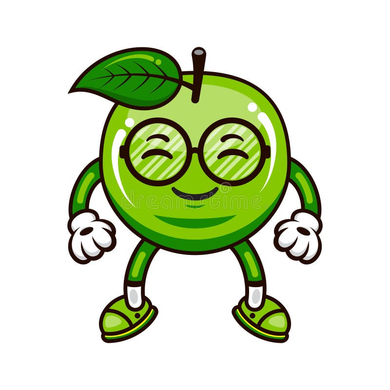 Cute Apple Mascot Character Vector Stock Vector - Illustration of fruit ...