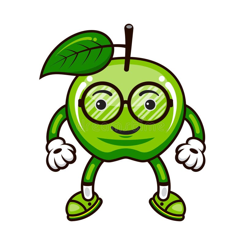 Cute Apple Mascot Character Vector Stock Vector - Illustration of comic ...