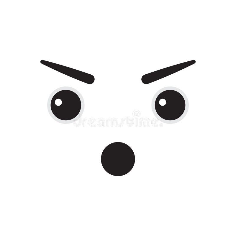Angry Face Emoticon Vector Illustration Stock Vector - Illustration of ...