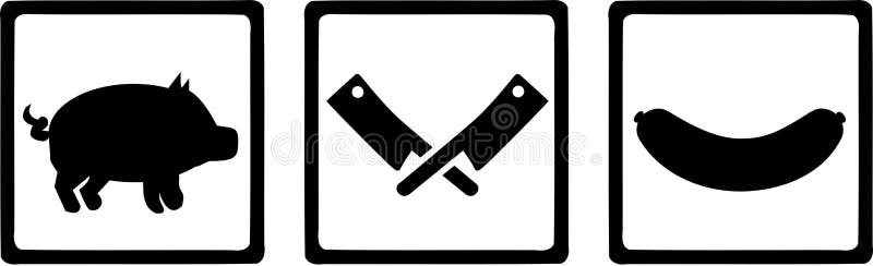 Vecteur D'icônes De Boucher Illustration de Vecteur - Illustration du ...