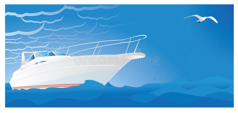 Navire en mer agitée illustration de vecteur. Illustration of dessin ...