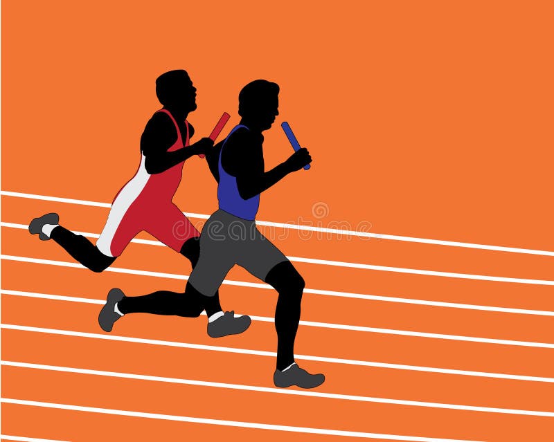 Course De Relais Homme Et Femme Courants Illustration De Vecteur, D ...
