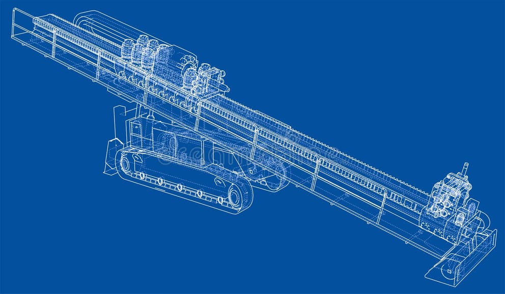 Vecteur Horizontal De Machine De Forage Dirigé Illustration de Vecteur - Illustration du moulin ...