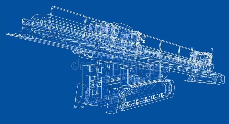 Vecteur Horizontal De Machine De Forage Dirigé Illustration de Vecteur - Illustration du foret ...