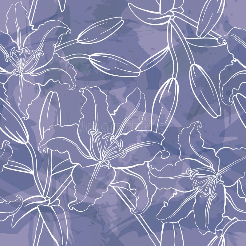 Vecteur Lily Seamless Pattern Illustration de Vecteur - Illustration du ...