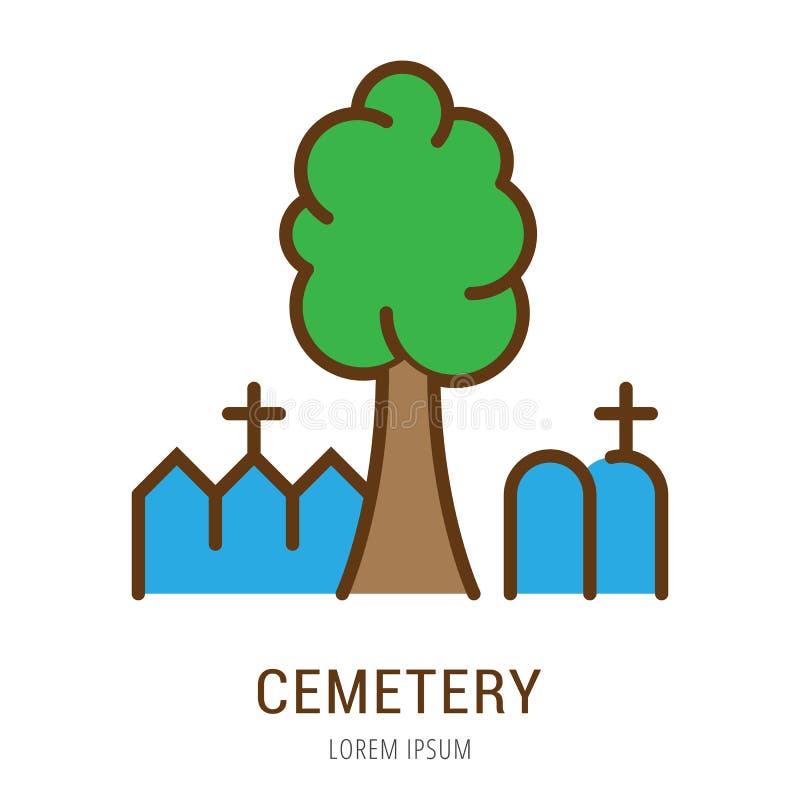 Vecteur Logo Template Cemetery Simple Illustration Stock - Illustration ...