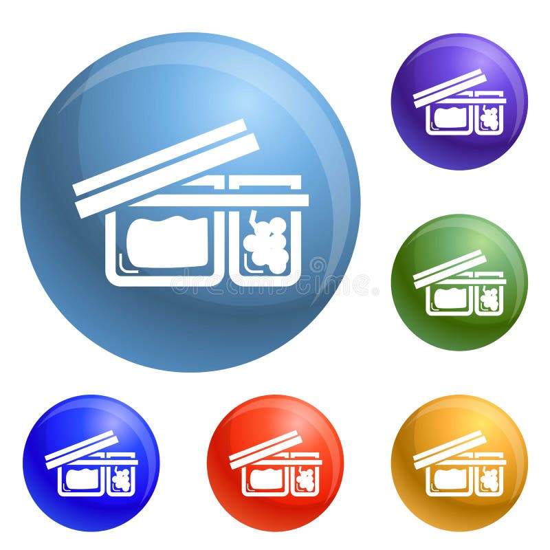 Vecteur Ouvert D'ensemble D'icônes De Panier-repas Illustration de ...