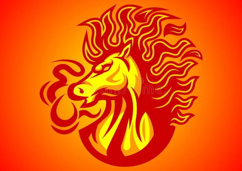 Vecteur Rouge De Logo Du Feu De Cheval Illustration de Vecteur ...