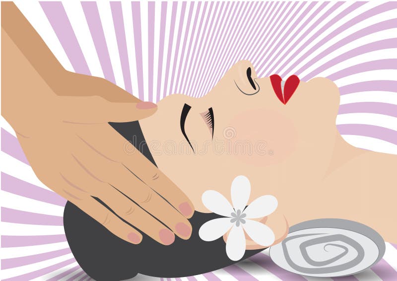 Illustration De Massage De Femme De Station Thermale Illustration Stock