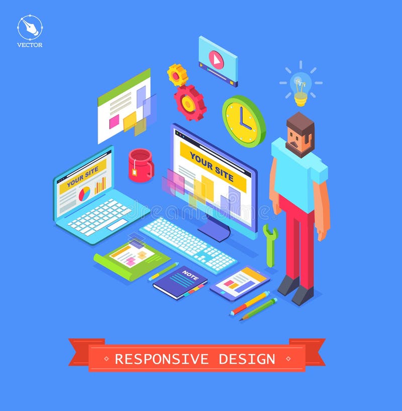 Vectoor Isometric Flat Design Stock Vector - Illustration of ...