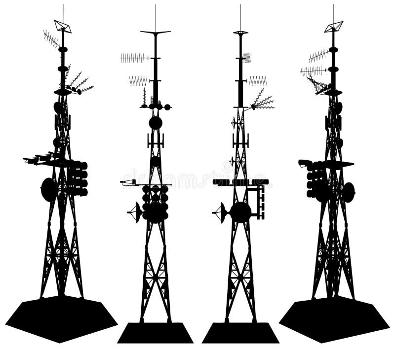 Vector 01 Telecommunicatie Van De Toren Vector Illustratie ...